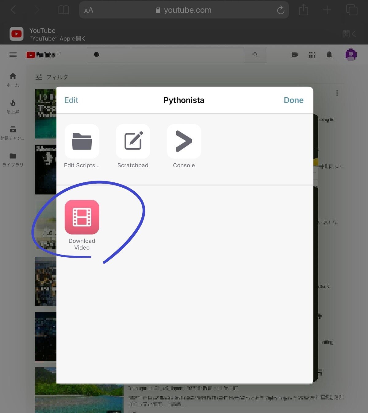 iPhoneでYoutube動画をダウンロードする方法【Pythonista3】 | クソざこCoding