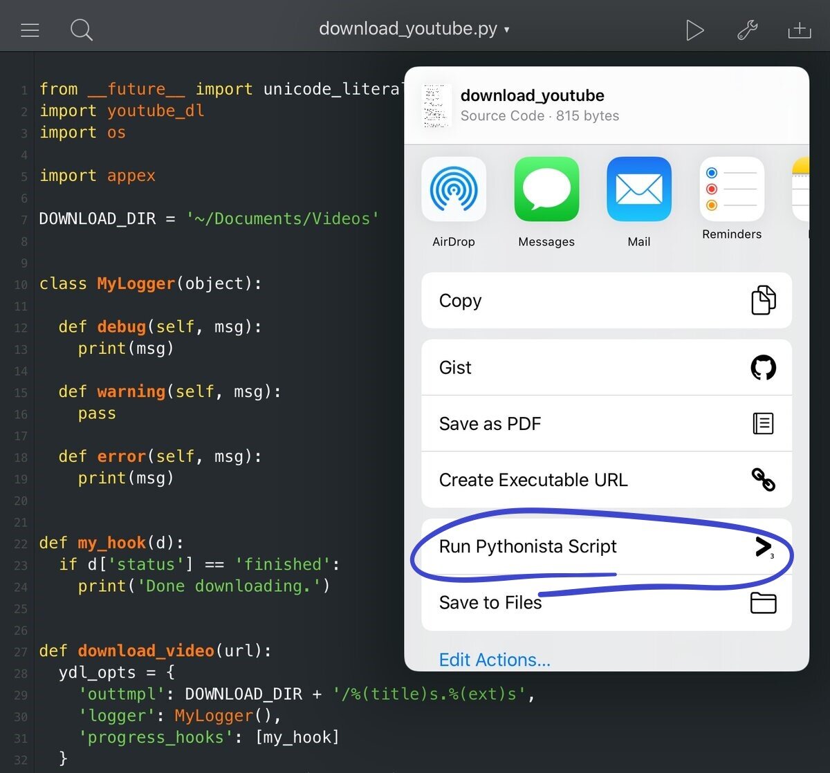 iPhoneでYoutube動画をダウンロードする方法【Pythonista3】 | クソざこCoding